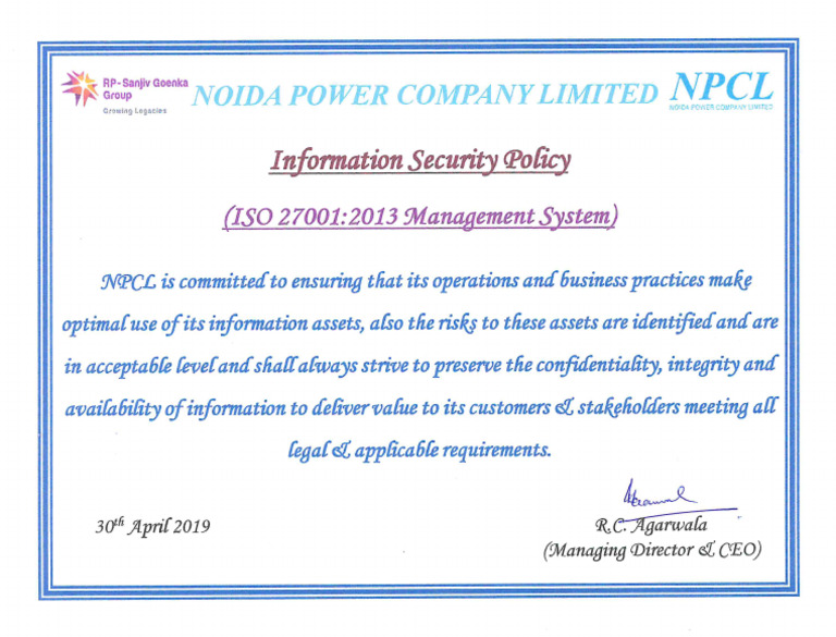 ISMS Policy Statement for Website | PDF