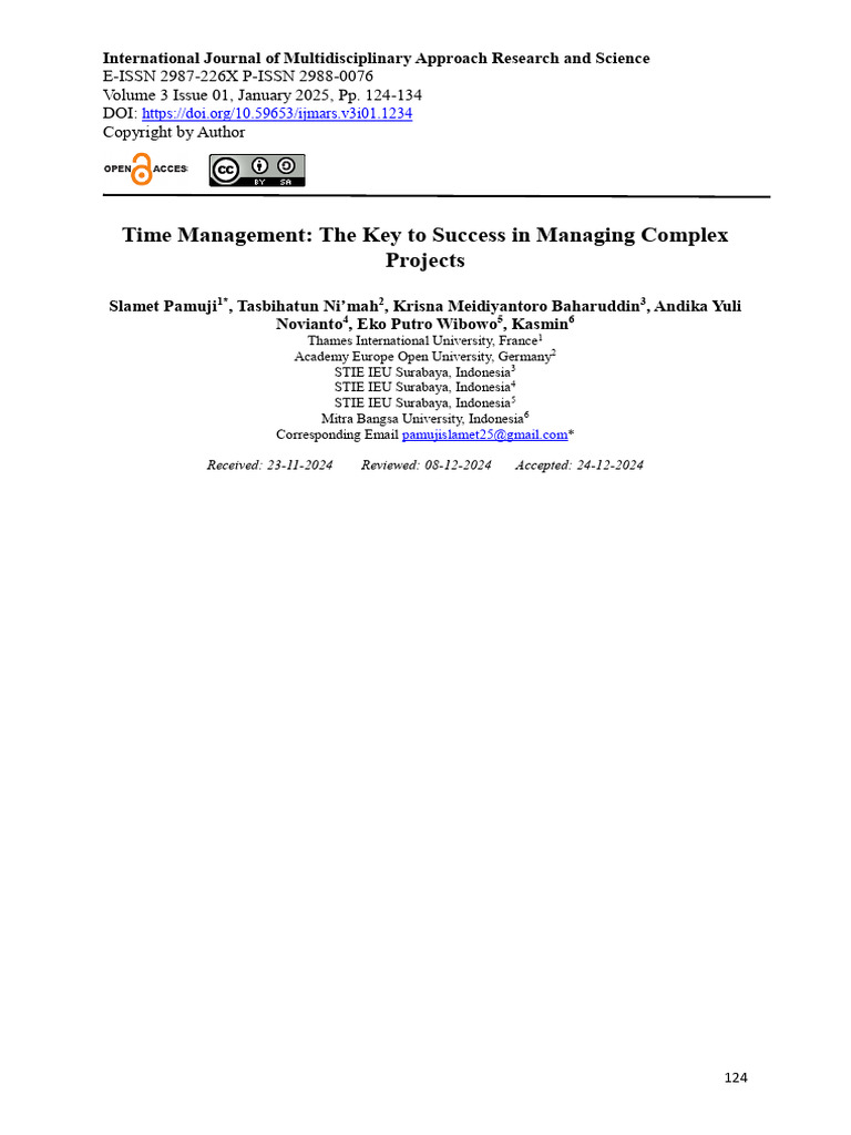 Time Management The Key To Success in Managing Com | PDF | Project ...