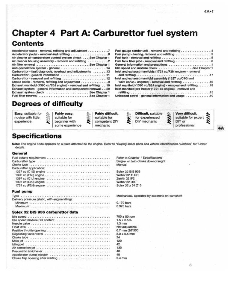 Chapter 4 - Fuel System | PDF