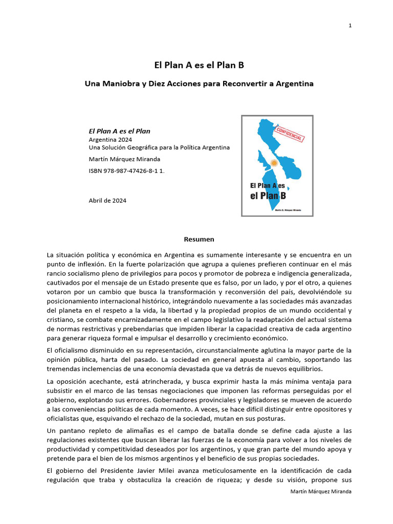 Sinopsis de "El Plan A es el Plan B" | PDF | Argentina | Impuestos