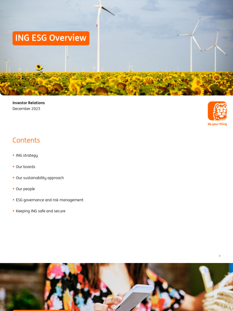 ING ESG Overview presentation December 2023 | PDF | Sustainability