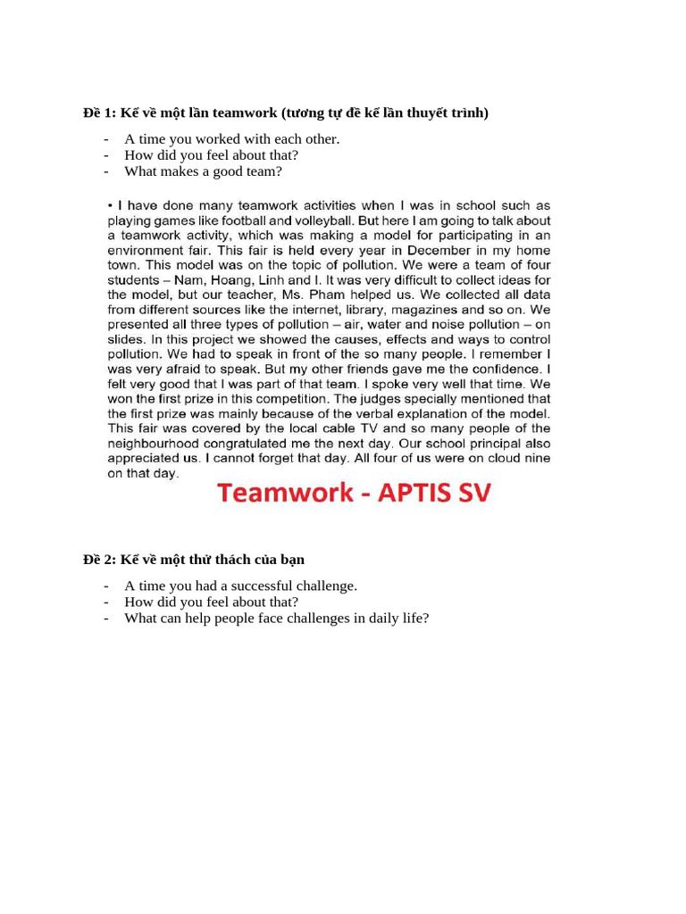 Script G I Ý Cho Speaking p4 | PDF