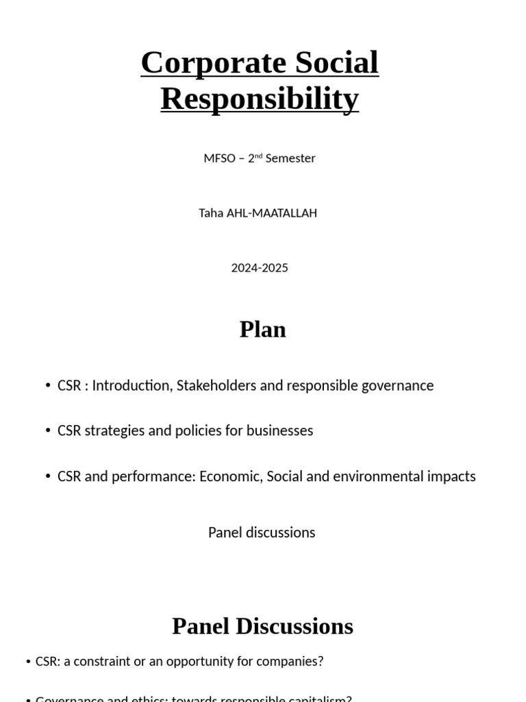 CSR Class 24-04-2025 | PDF | Corporate Social Responsibility ...