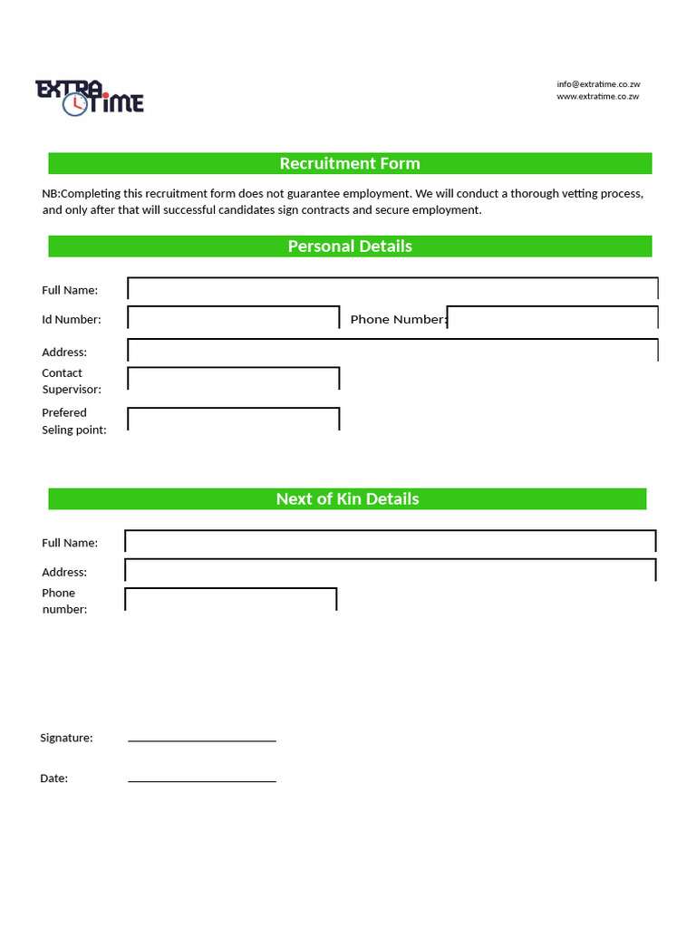 Recruitment Form Submission Guide | PDF