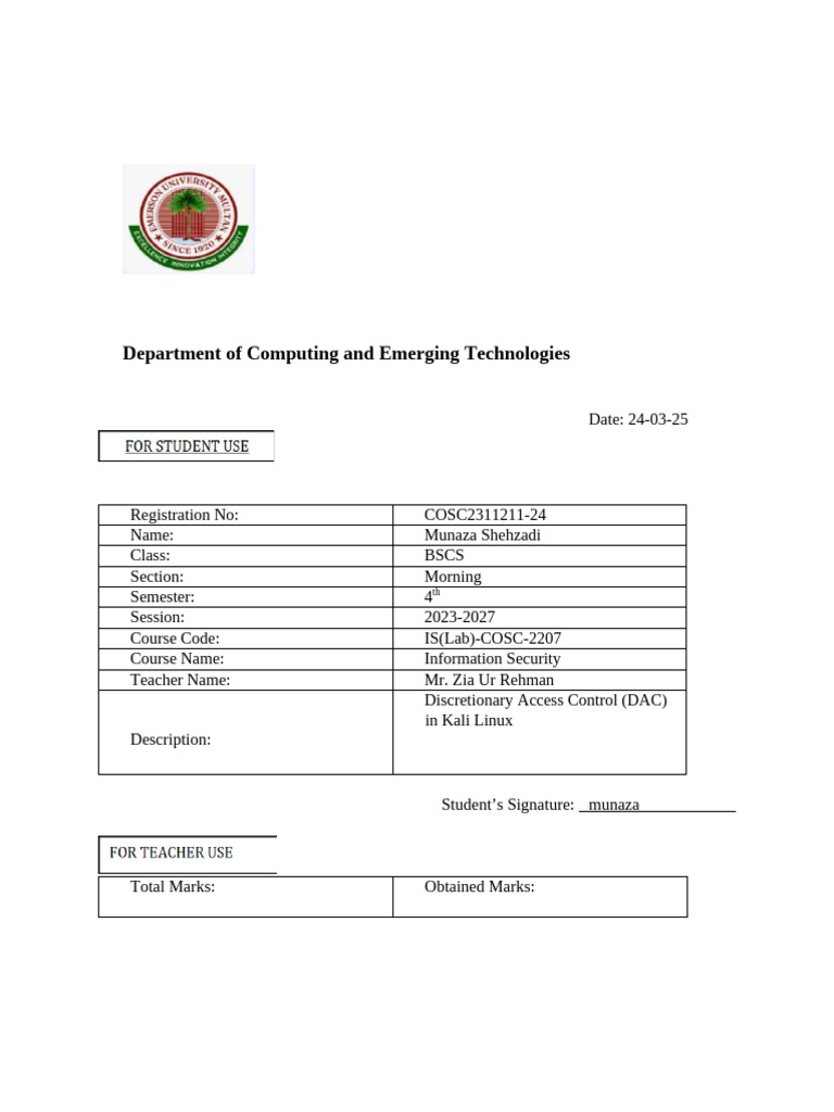 Lab - Access Control Copyyyyyyy | PDF | Computer Security | Security