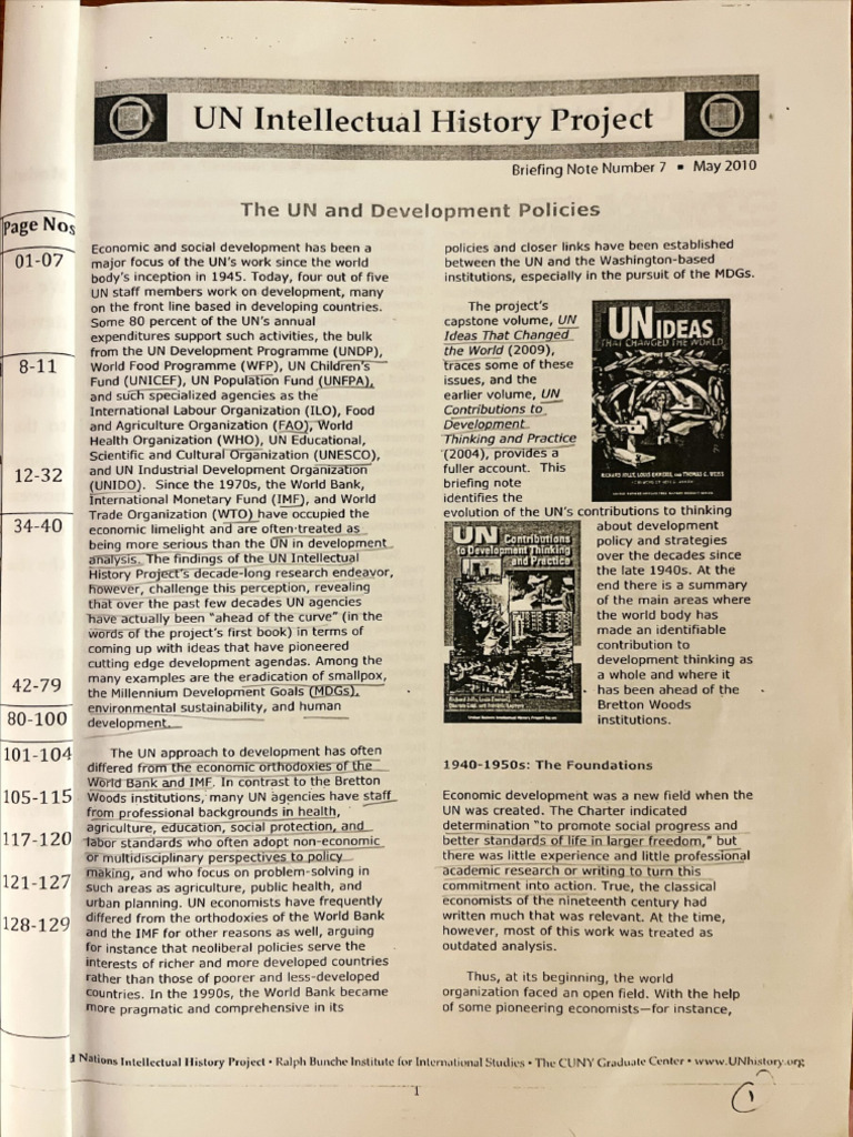 UN Intellectual History | PDF