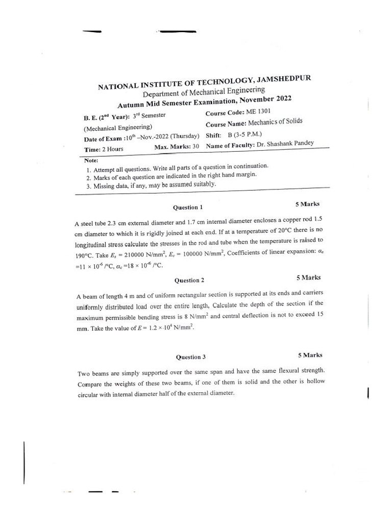 Mechanics of Solids | PDF