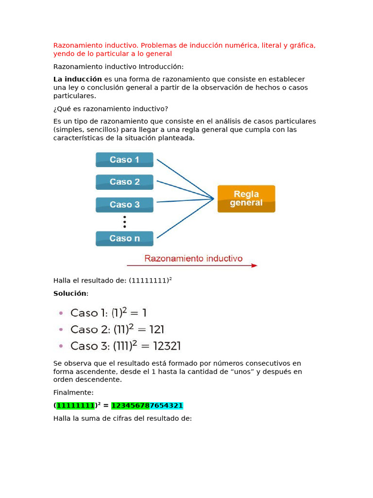 RESUMEN ESTUDIO Razonamiento Inductivo DEL TEMARIO DE ADMISIÓN CAYETANO HEREDIA 2026-1 | PDF ...