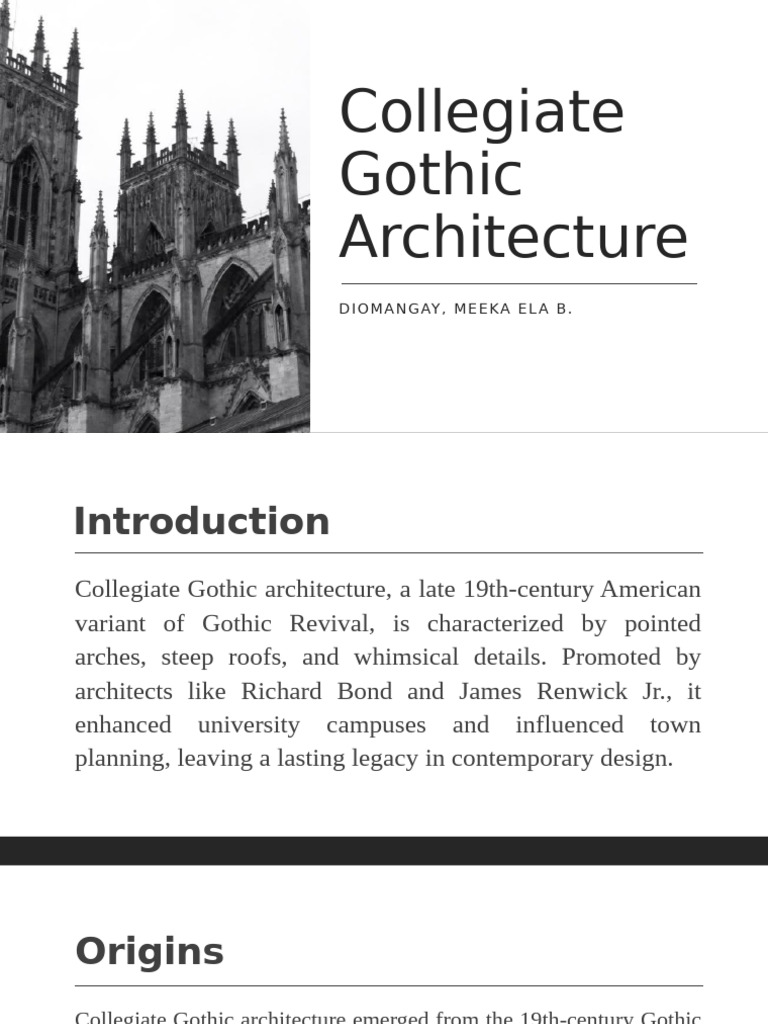 Collegiate Gothic Architecture MEEKA | PDF | Style | The Arts
