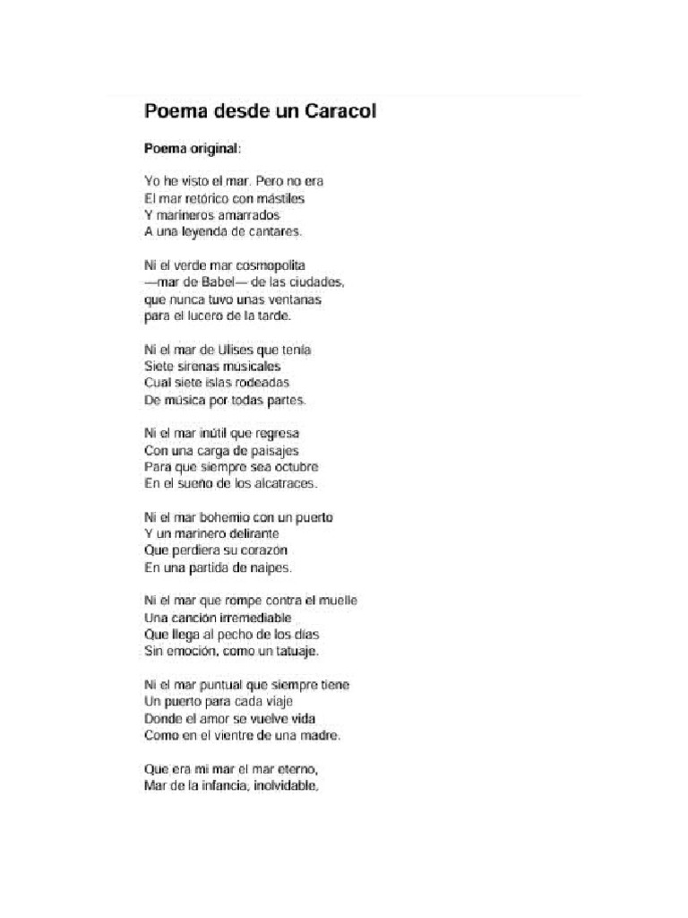 Poema Caracol | PDF