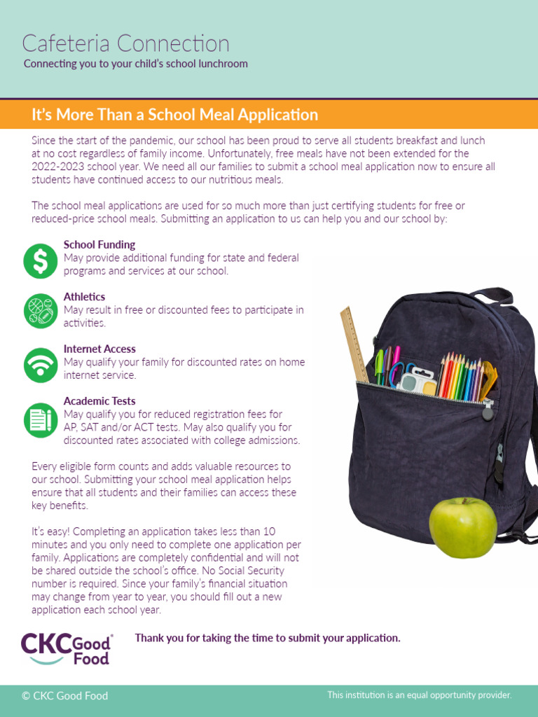 Cafeteria Connection School Meal Application | PDF | Escuelas