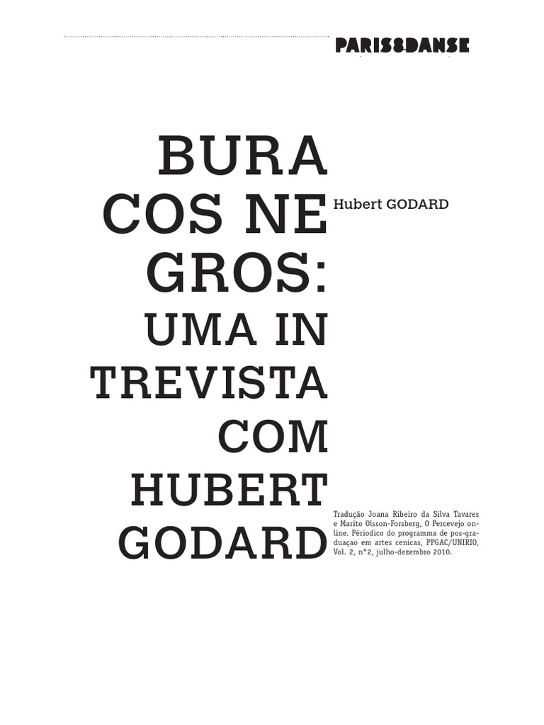 Godard - 2010 - Buracos Negros | PDF | Corpo humano | Experiência