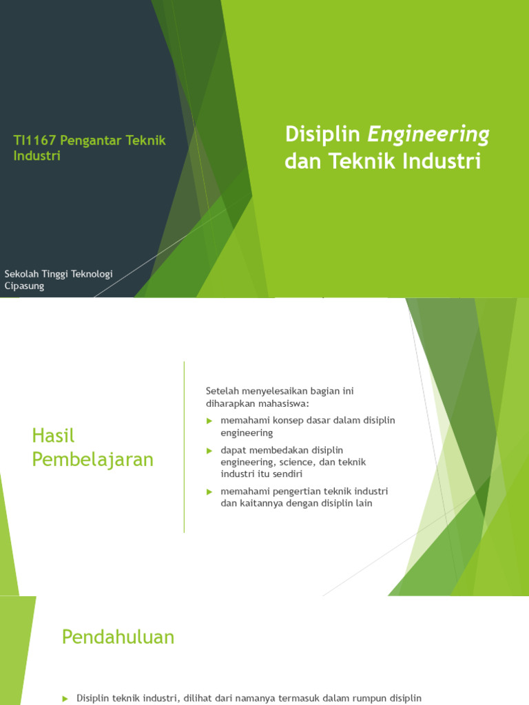 TI1167 Pengantar Teknik Industri - Materi 1 | PDF