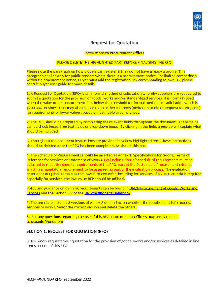 Quantum RFQ Submission Guidelines | PDF | Taxes | Joint Venture