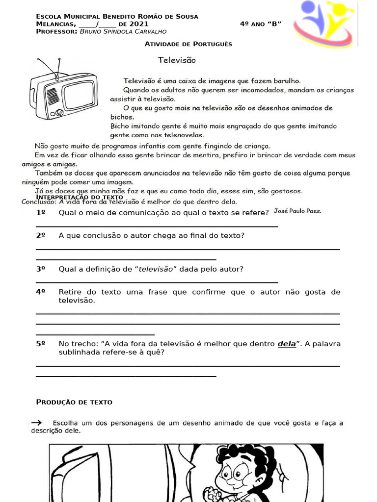 Atividade EaD - 6ª fase - PORTUGUÊS - editável | PDF