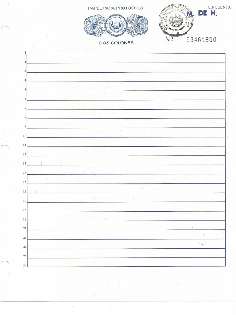 Hoja de Papel Sellado para La Conformacion de Libros Del Protoc | PDF