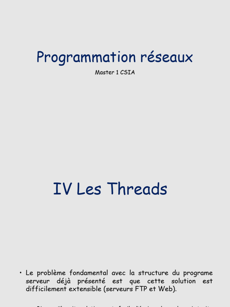 5 les thread | PDF | Thread (informatique) | Développement de logiciel