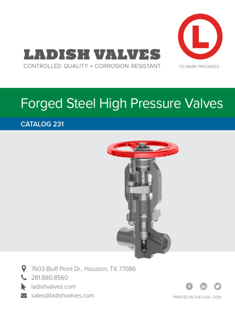 Forged Steel High Pressure Valves Catalog | PDF | Valve | Mechanical ...