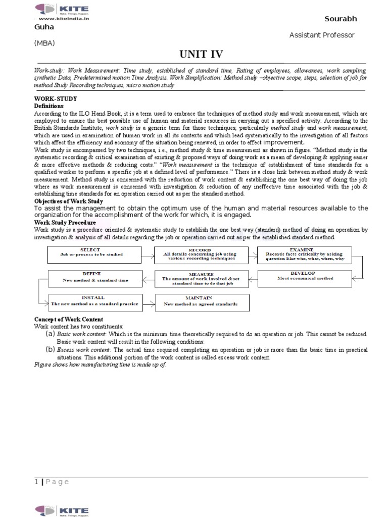 (POM) Unit 4 Short Note | PDF | Human Factors And Ergonomics | Sampling ...