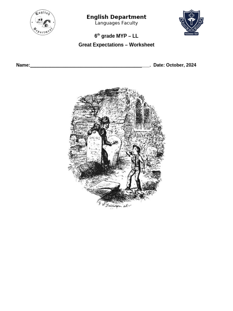 Great Expectations Worksheet | PDF | Great Expectations | Estella ...