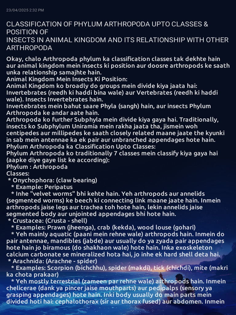 Insect Classification in Arthropoda | PDF | Invertebrate | Hexapoda