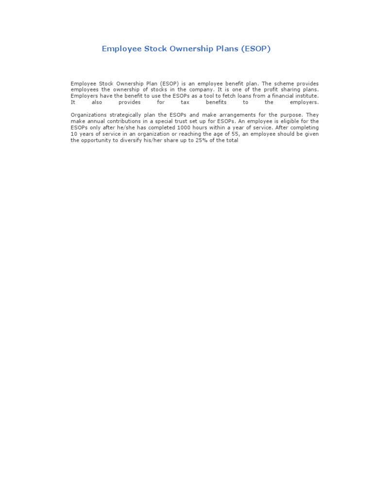 ESOPs in Employee Compensation Management | PDF