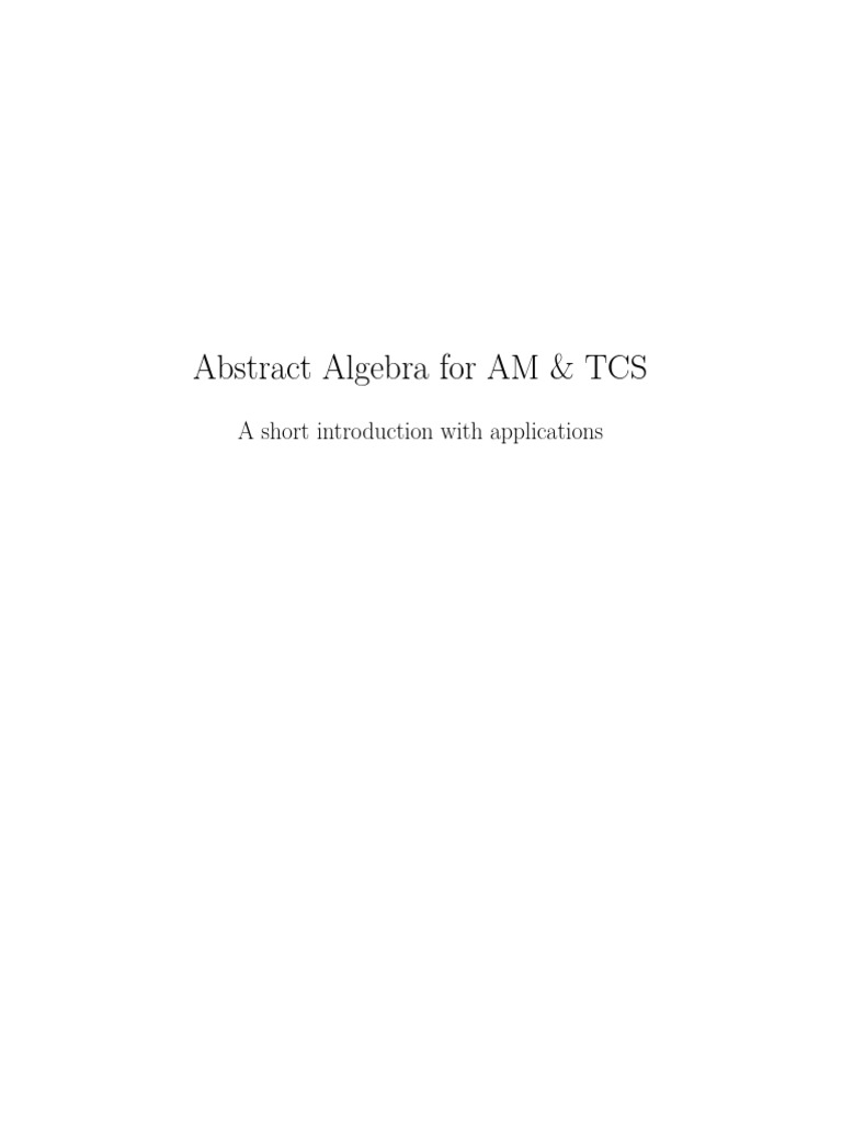 Algebra Am+tcs 2324 2 | PDF | Group (Mathematics) | Ring (Mathematics)