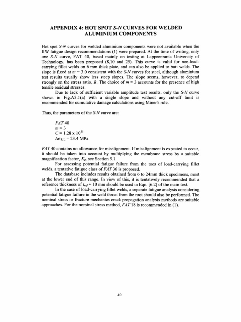 Hot Spot S-N Curves for Welded Aluminium | PDF