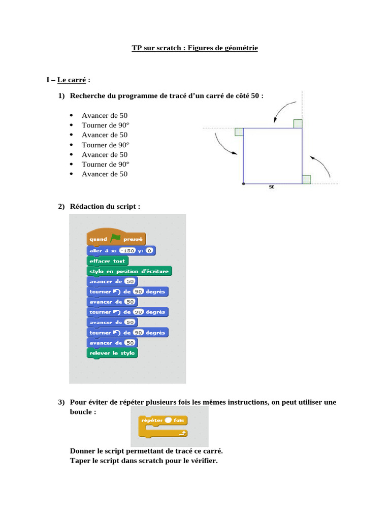 TP Scratch : Tracé de Figures Géométriques | PDF