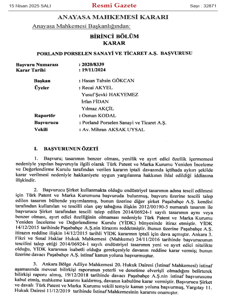 Anayasa Mahkemesi Karari: Resmî Gazete | PDF