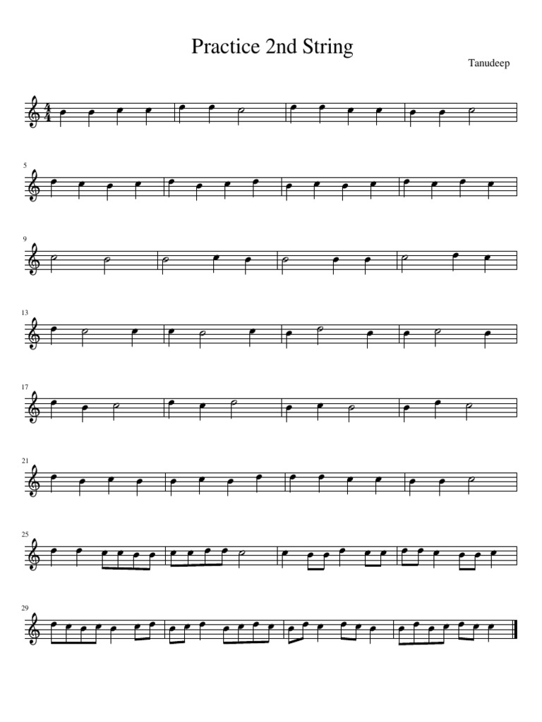 B String Staff Practice | PDF