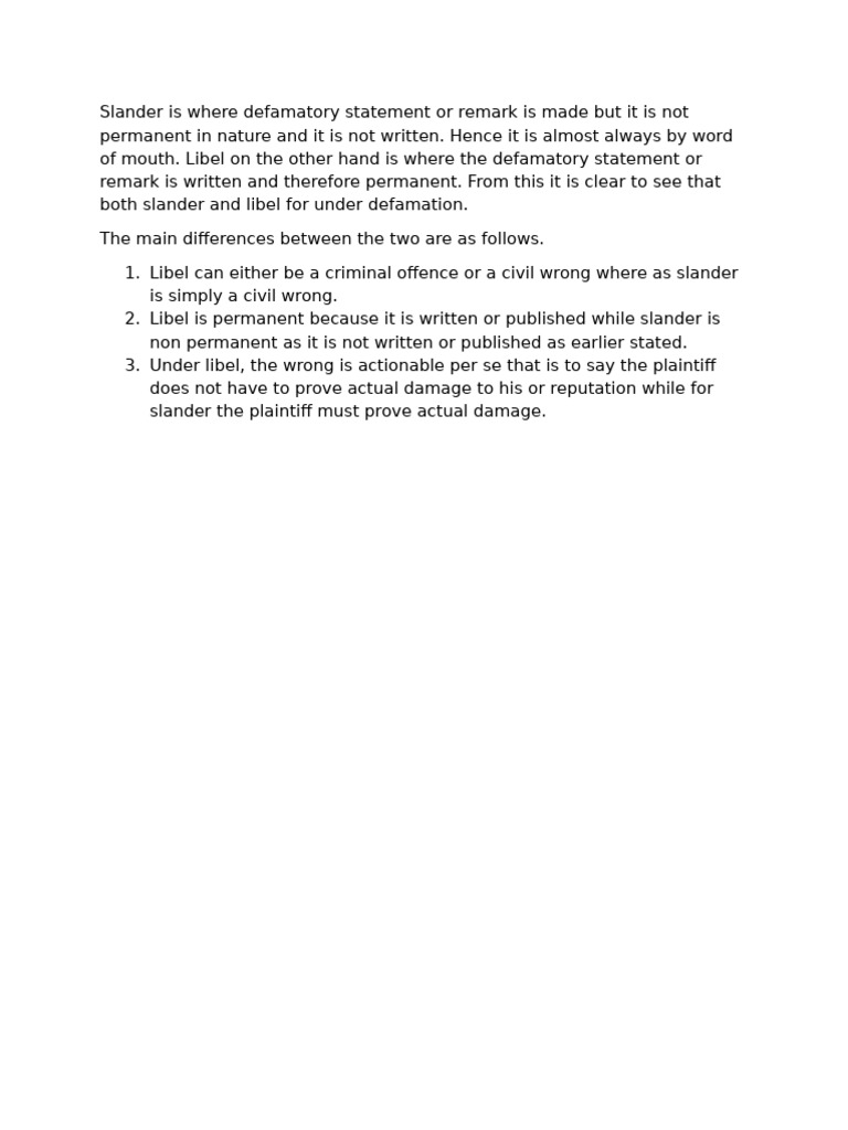 Libel and Slander | PDF