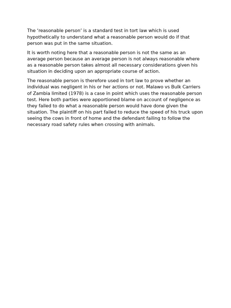 Reasonable Person | PDF