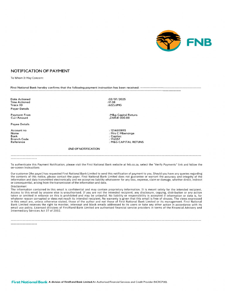 Payment Notifications | PDF