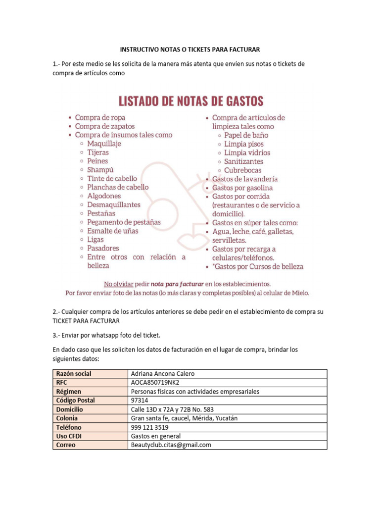 Instructivo Notas o Tickets para Facturar | PDF