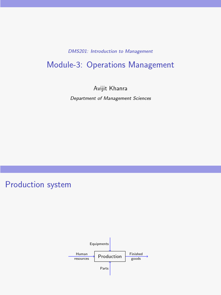 Operations Management Overview Guide Pdf Operations Management