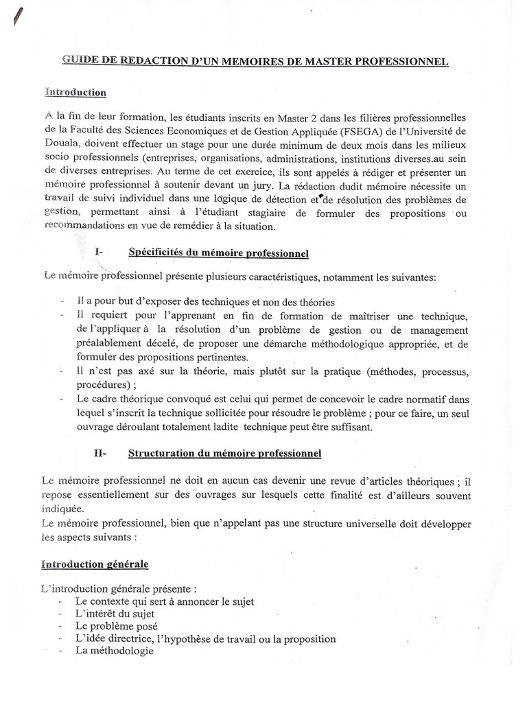 Méthodologie Rédaction Du Mémoire | PDF