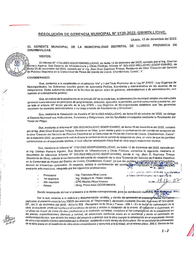 1.7 RESOLUCION DE DESIGNACION DEL COMITE RECEPCION - CompressPdf | PDF