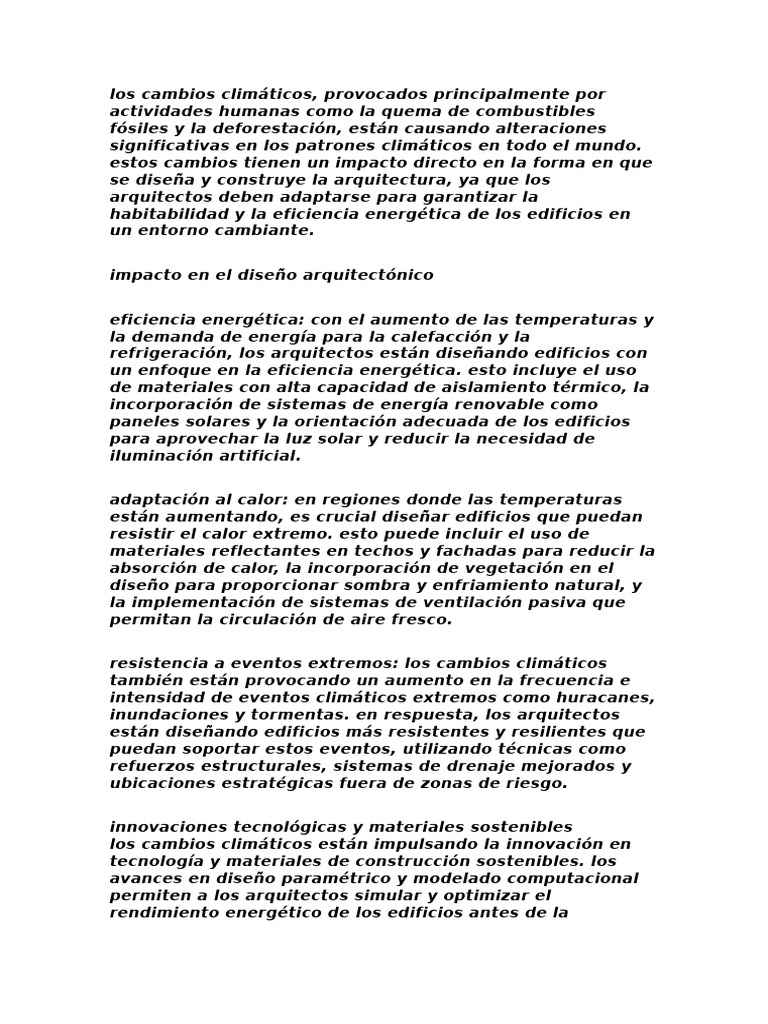 Los Cambios Climáticos | PDF | Uso eficiente de energía | Entorno natural