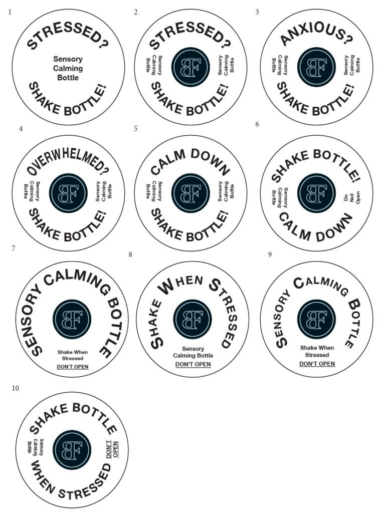Sensory Calming Bottle Cap | PDF