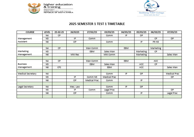 Test 1 Semester 1 - 2025 | PDF