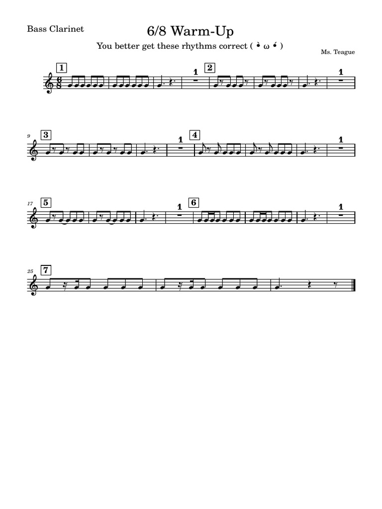 68 Warm Up Bass Clarinet | PDF