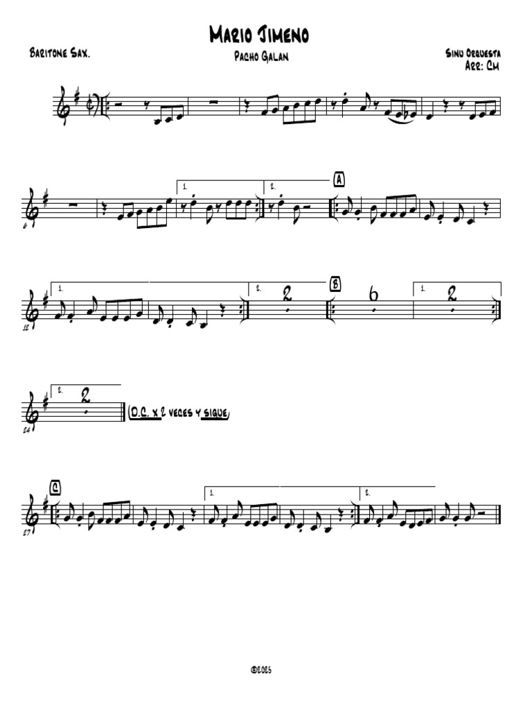 Mario Jimeno Revisado - Baritone Sax. | PDF
