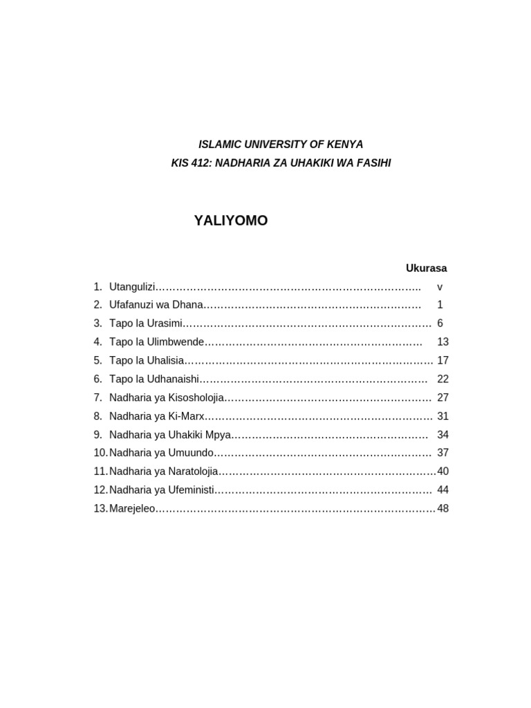 Nadharia Za Uchanga SEPT (2) A | PDF