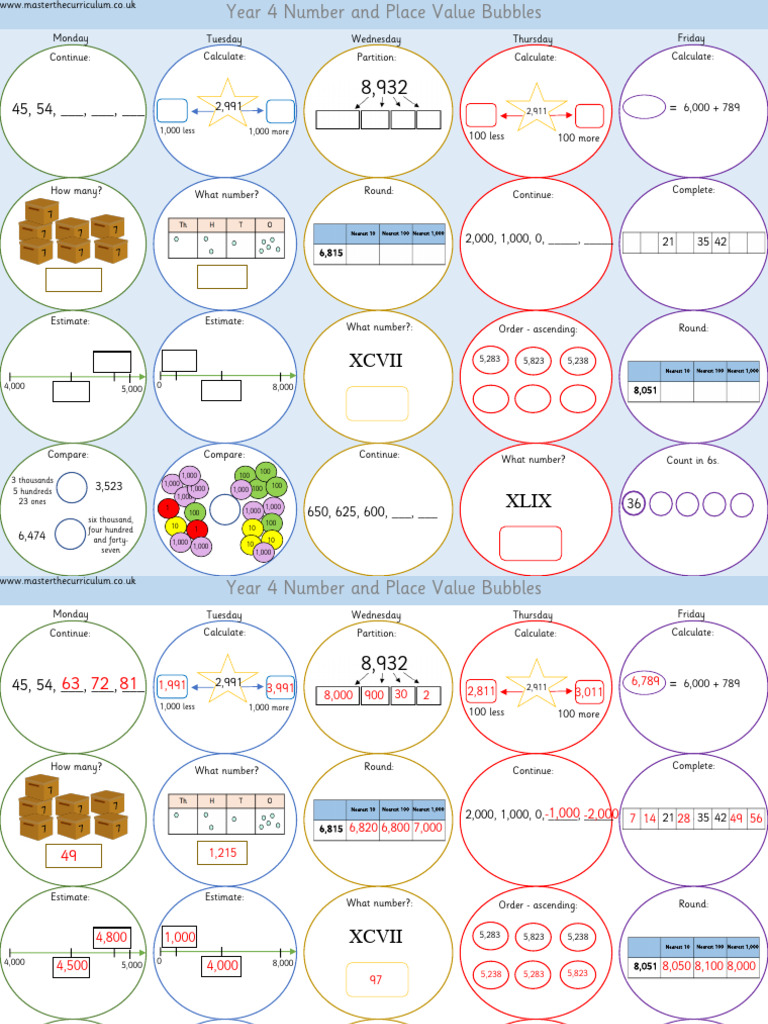 Year-4-bubble-maths-Sample | PDF | Mathematics | Arithmetic