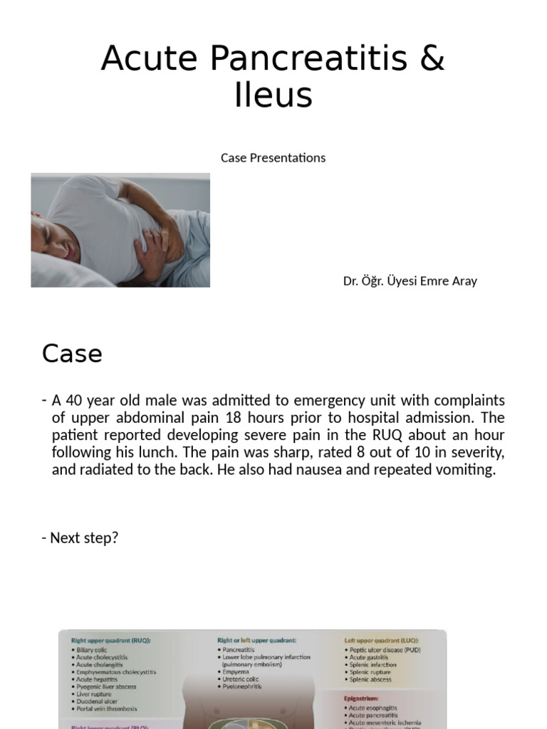 Acute Pancreatitis and Ileus Case Sunum | PDF | Medical Specialties | Gastroenterology
