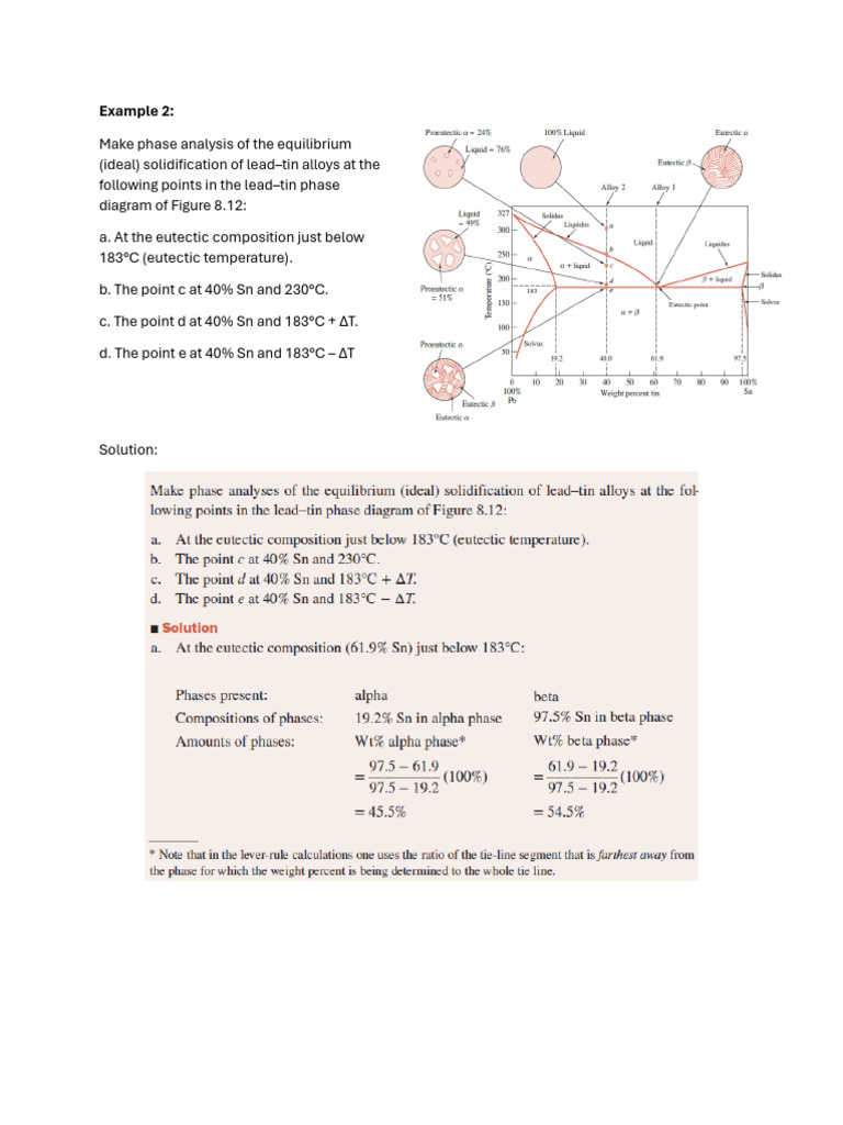 Phase Analysis of Lead-Tin Alloys | PDF