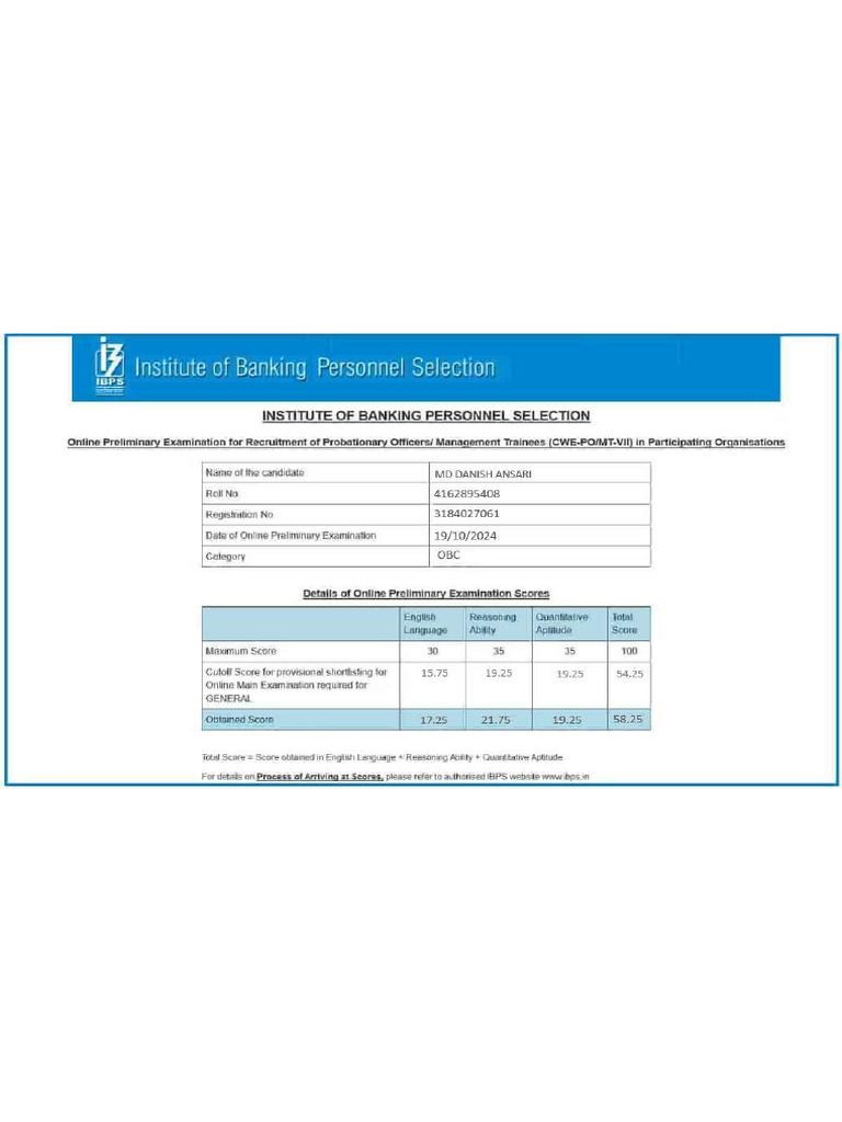 Ibps Po Result | PDF