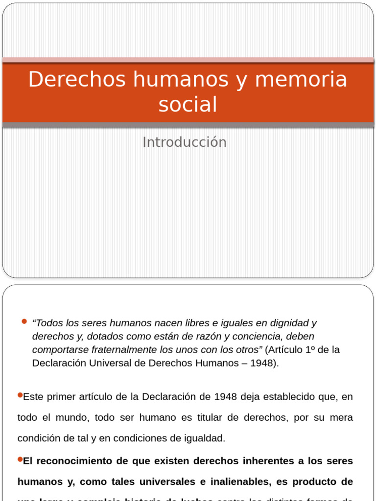 Derechos Humanos y Memoria Social | PDF | Derechos humanos | Tratado