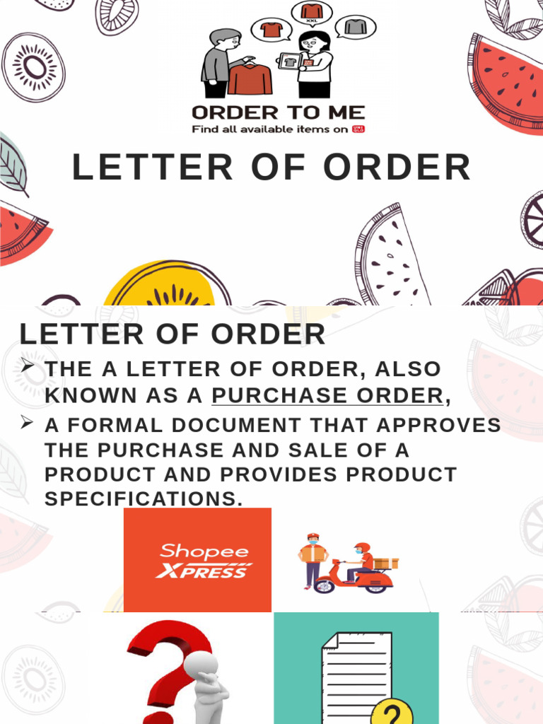 Letter of Order | PDF